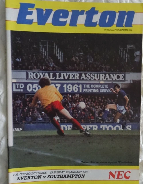 EVERTON V SOUTHAMPTON FA Cup Round Three 10 January 1987 £1.35 - PicClick UK